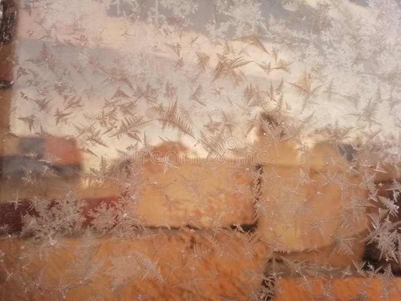 Frost on the Windows on a Cold December Morning Stock Photo - Image of ...