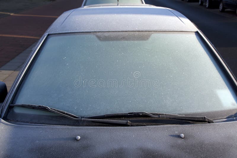 Frost on Windscreen in Winter Editorial Stock Image - Image of sunny ...