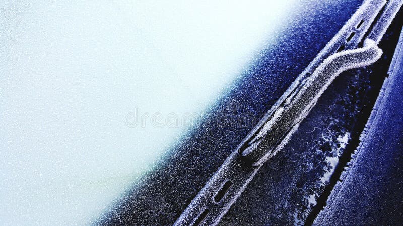 Frost on a Windshield and Wiper, Image Stock Image - Image of cleaning ...