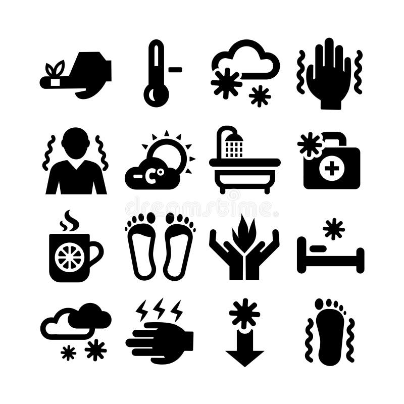 Frostbite icons set stock vector. Illustration of frozen - 179922076