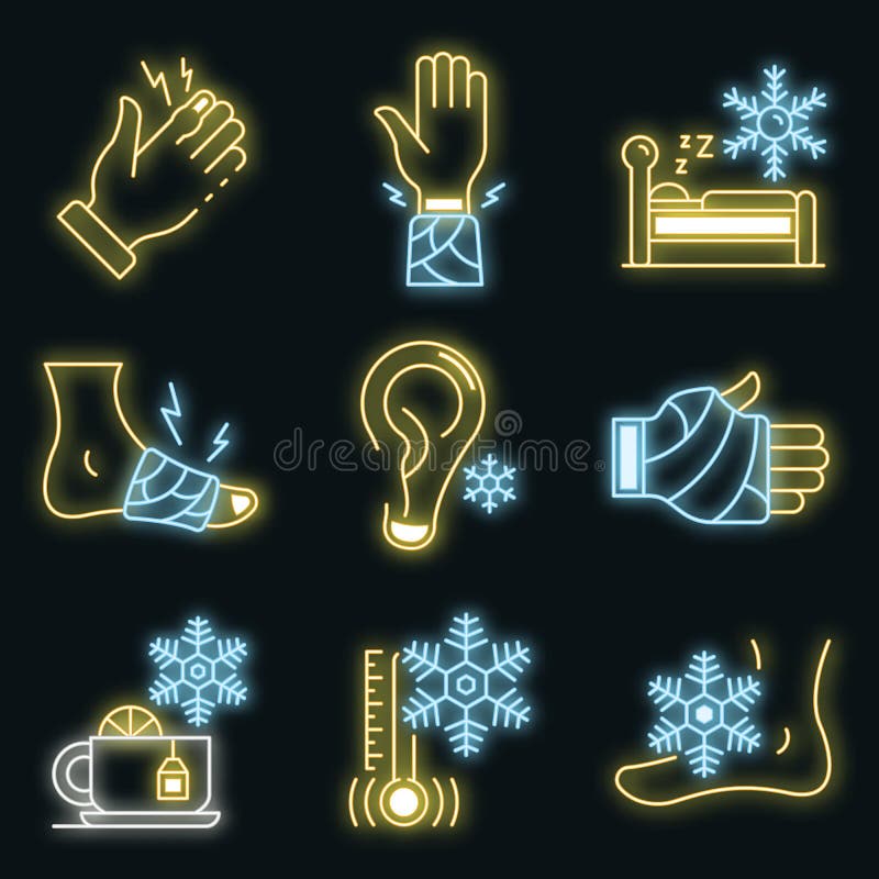 Frostbite Icons. the Linear Vector Color Icons of Frostbite of the ...