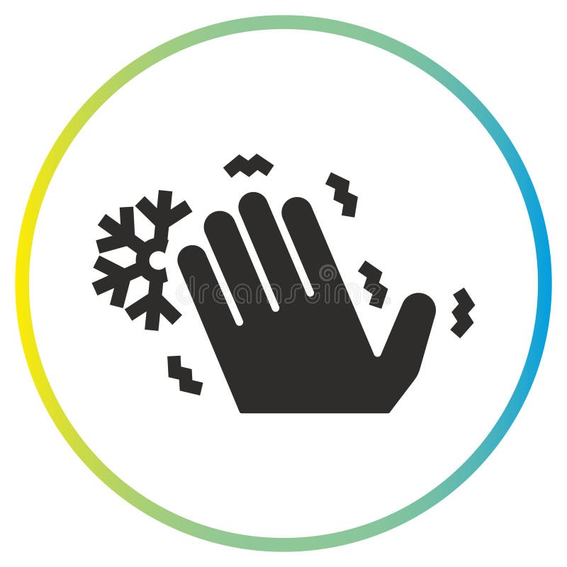 Frostbite Limb Icon, Frozen Hand, Flat Symbol Stock Illustration ...