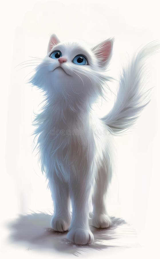 Frostbite S Emerald Eyes: an Anthropomorphic Tale of a White Kit Stock ...