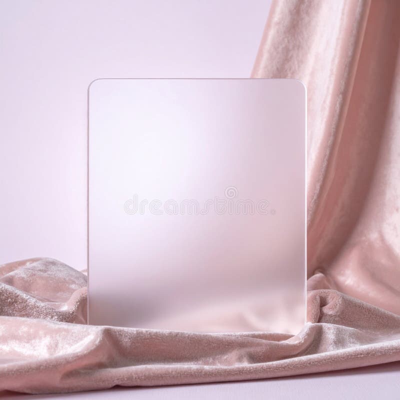 Frosted Acrylic Sheet on Pink Velvet Fabric Stock Illustration ...