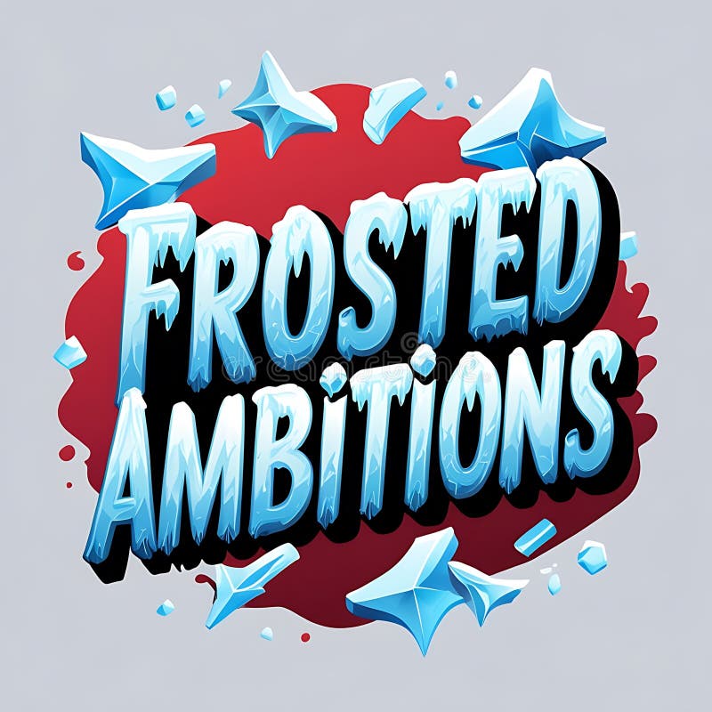 Frosted Ambitions Ice Crystals Design Graphic Stock Illustration ...