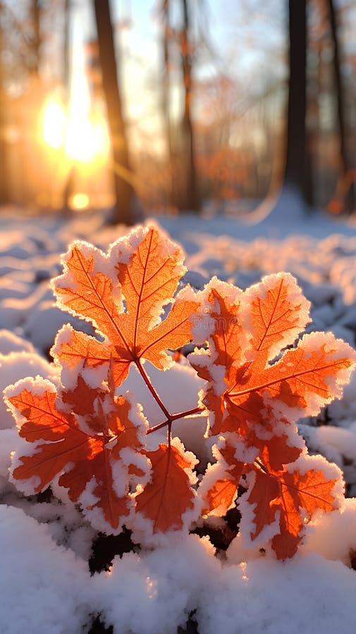 Frosted Autumn Leaves stock photo. Image of frosted, cluster - 62644892
