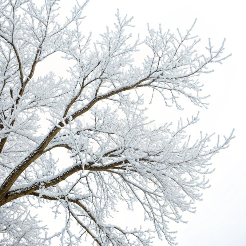 Frosted Branches of a Tree Isolated on Transparent Background Stock ...