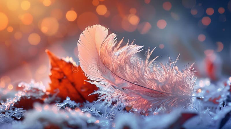 Frosted Feather Fantasy Art Stock Illustration - Illustration of macro ...