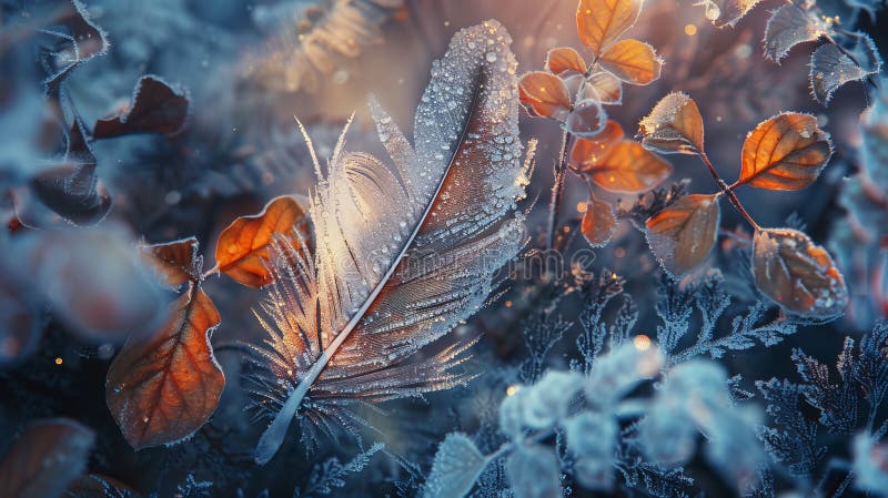 Frosted Feather Fantasy Art Stock Illustration - Illustration of ...