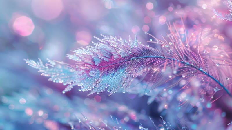 Frosted Feather Fantasy Art Stock Illustration - Illustration of lilac ...