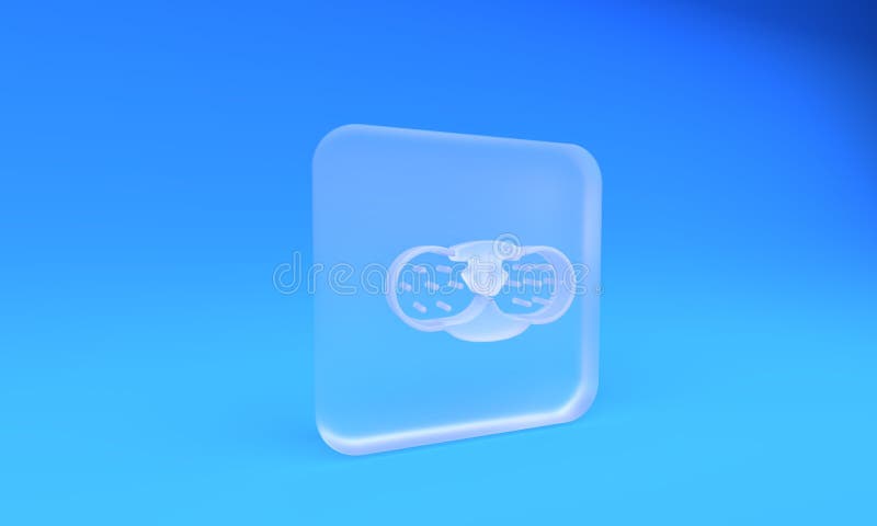 Frosted Glass Cat Nose Icon Isolated on Blue Background. Square Frosted ...