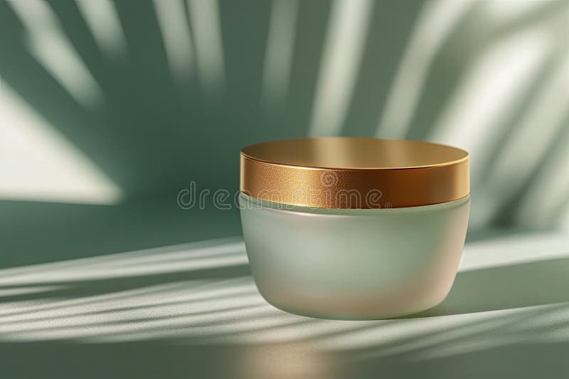 Modern Frosted Glass Container with a Matte Metallic Lid, Beauty ...