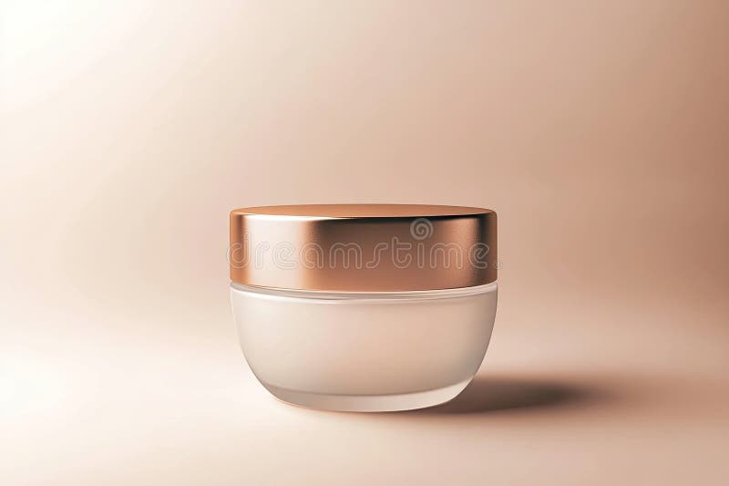 Modern Frosted Glass Container with a Matte Metallic Lid, Beauty ...