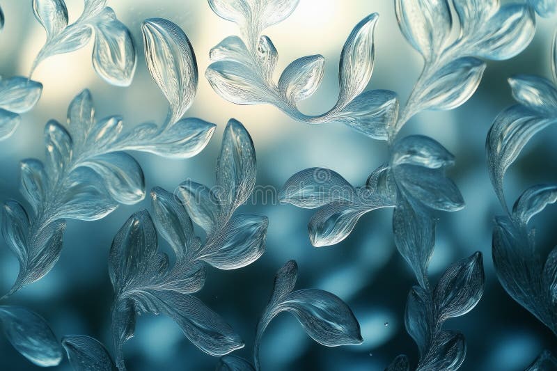 Frosted Glass with Elegant Leaf Patterns Creating a Textured Design in ...