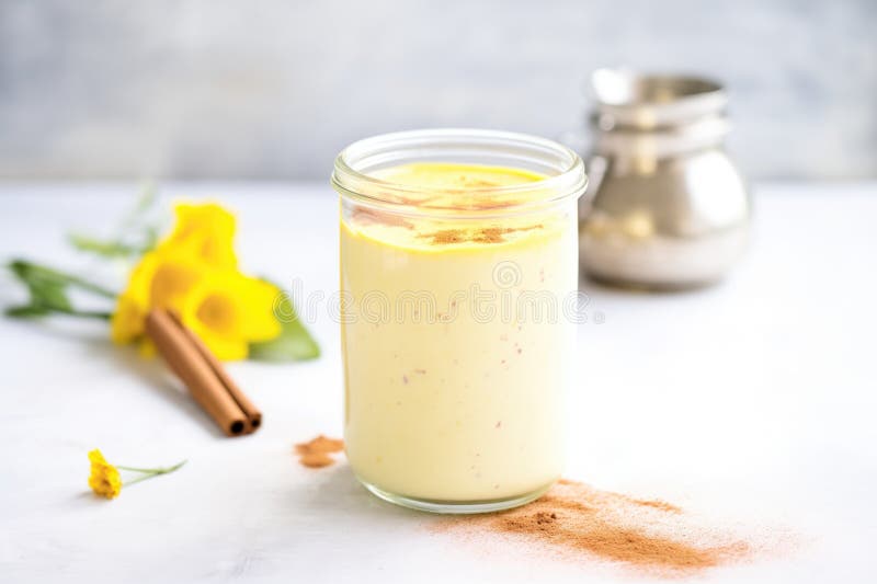 Frosted Glass Filled with Mango Lassi, a Sprinkle of Cinnamon Powder on ...