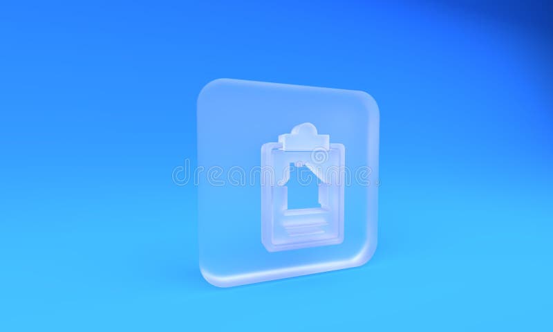 Frosted Glass House Contract Icon Isolated on Blue Background. Contract ...
