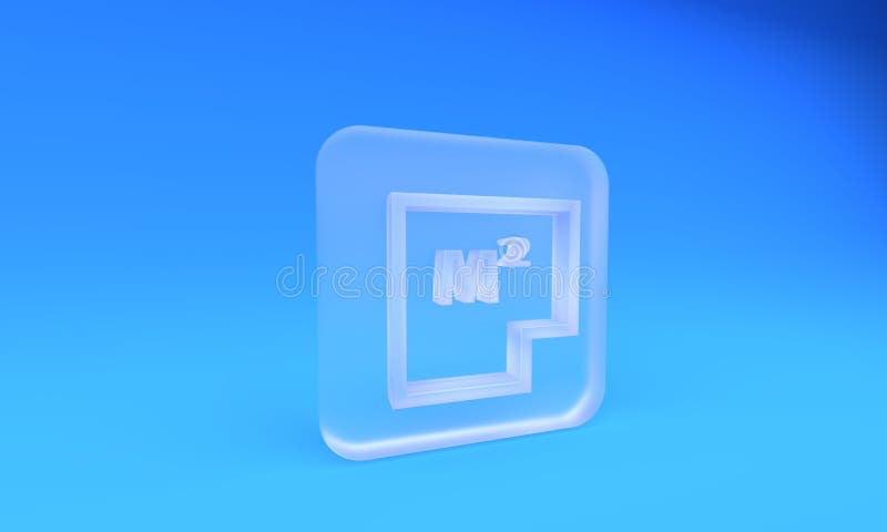 Frosted Glass House Plan Icon Isolated on Blue Background. Square ...