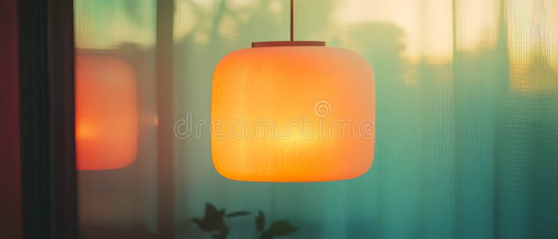 Frosted Glass Lamps Create a Soft Glow in a Modern Interior Setting ...