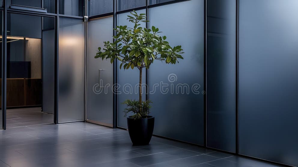 Frosted Glass Matte Texture Diffusing Soft Light Modern Office Space ...