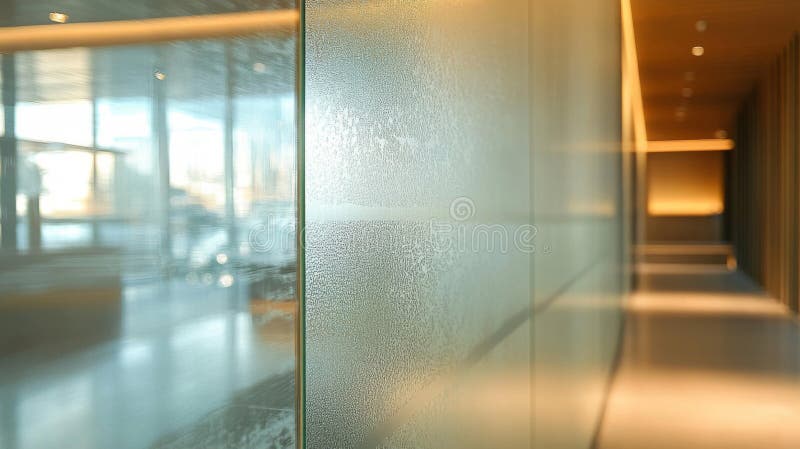 A Frosted Glass Panel in a Modern Interior Stock Illustration ...