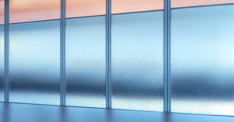 Frosted Glass Panels in an Interior. Stock Illustration - Illustration ...