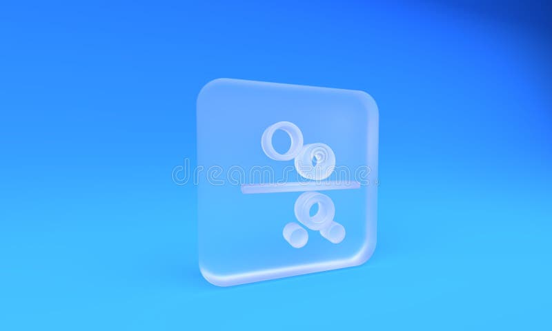 Frosted Glass Paper Roll of a Printing Press Icon Isolated on Blue ...