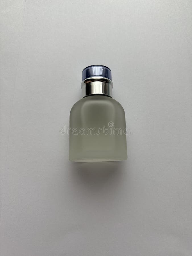 Elegant Frosted Glass Perfume Bottle with Metallic Cap. Stock Photo ...