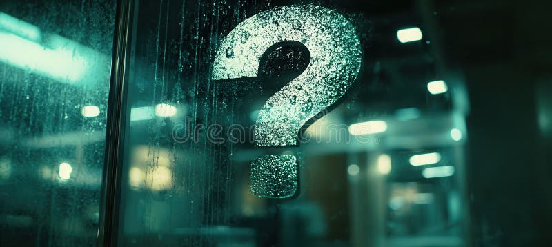 Frosted Glass Question Mark with Glowing Light - Modern Tech Design ...