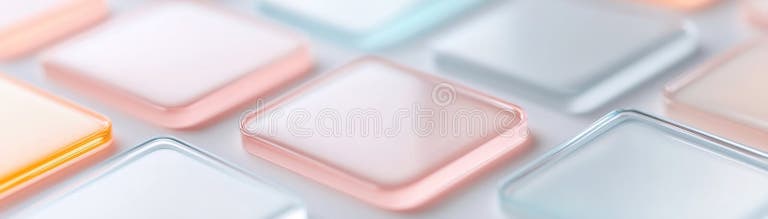 Frosted Glass Rectangles Overlap in a Smooth Layout, Featuring Glowing ...