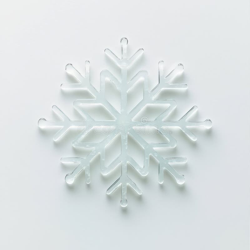 A Frosted Glass Snowflake with Subtle Transparency, Symbolizing Cold ...