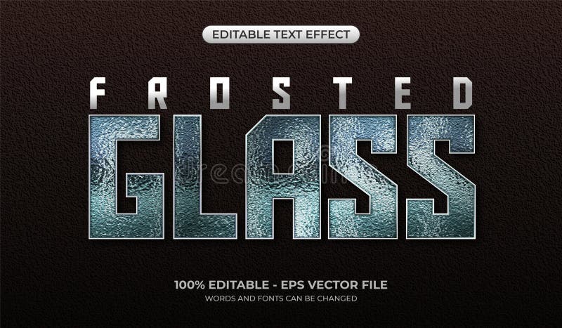 Frosted Glass Text Effect. Editable Glass Texture Text Effect Stock ...