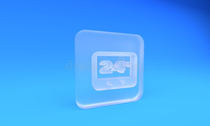 Frosted Glass Thermostat Icon Isolated on Blue Background. Temperature ...