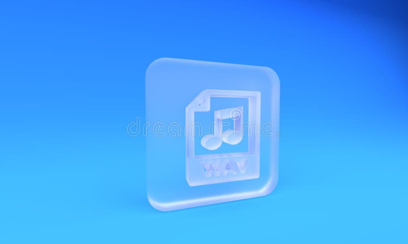 Frosted Glass WAV File Document. Download Wav Button Icon Isolated on ...