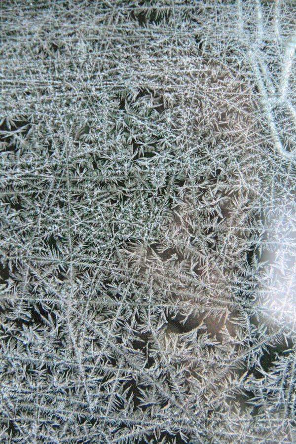 Frosted Ice Patterns on Exterior Window Pane Stock Image - Image of ...