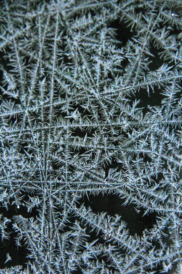 Frosted Ice Patterns on Exterior Window Pane Stock Image - Image of ...