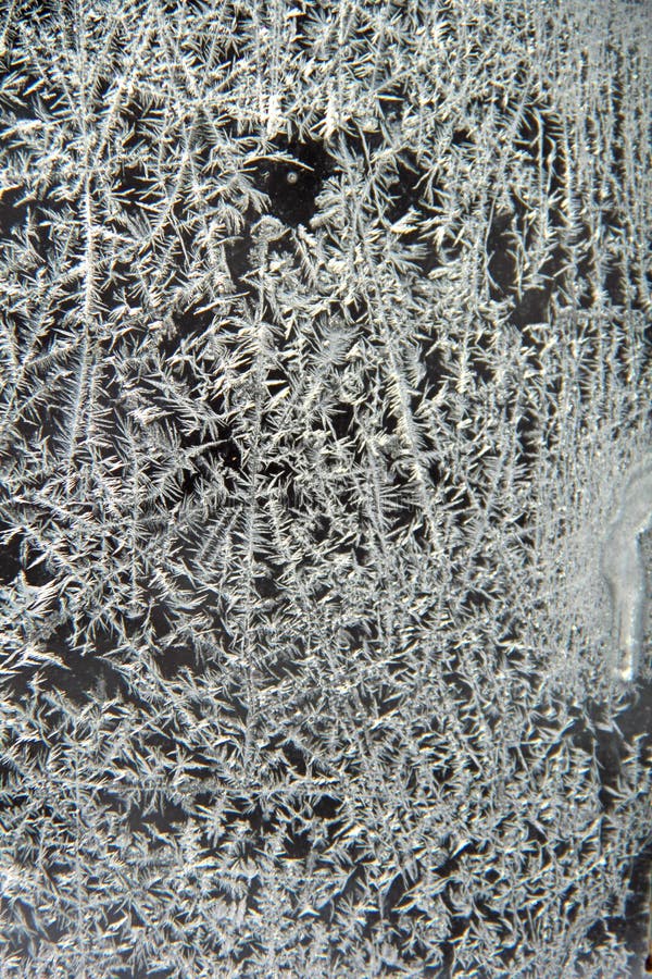 Frosted Ice Patterns on Exterior Window Pane Stock Image - Image of ...
