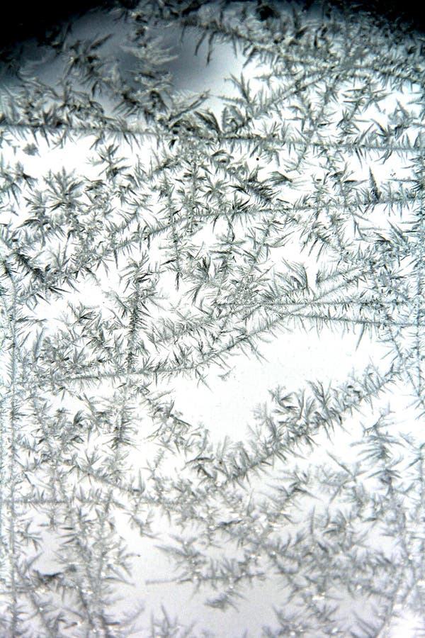 Frosted Ice Patterns on Exterior Window Pane Stock Image - Image of ...