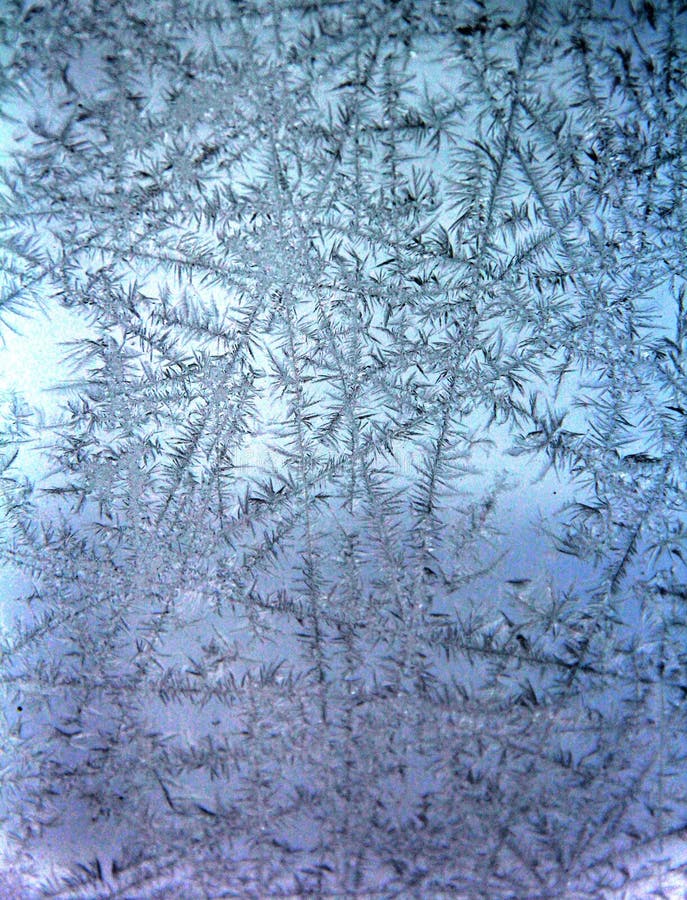 Frosted Ice Patterns on Exterior Window Pane Stock Image - Image of ...