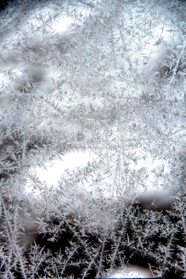Frosted Ice Patterns on Exterior Window Pane Stock Photo - Image of ...