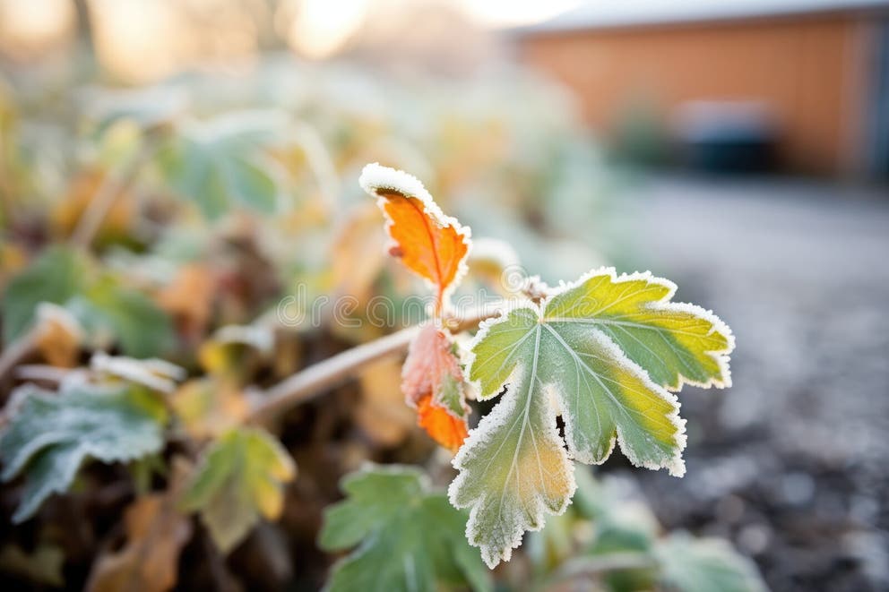 Frosted Leaves on an Early Crop Stock Photo - Image of chilly, frosted ...