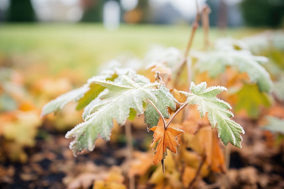 Frosted Leaves on an Early Crop Stock Image - Image of rural, crop ...