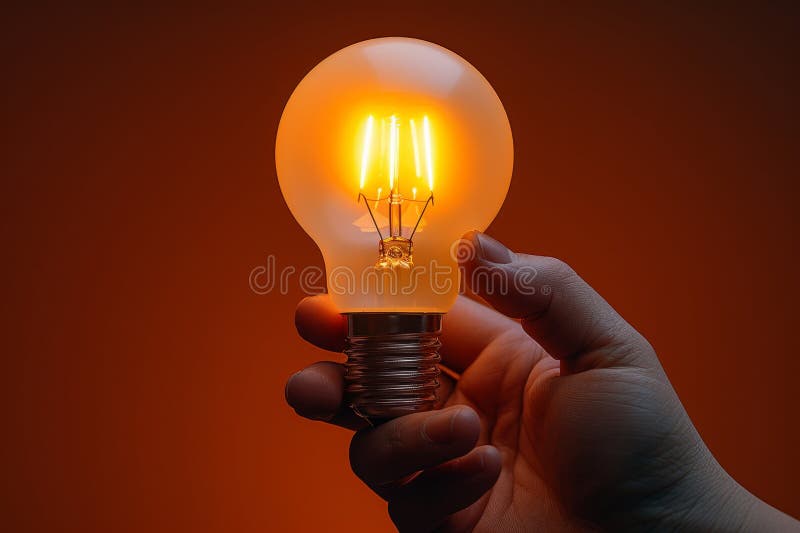 Frosted Led Light Bulb Held in Hand, Symbolizing Energy Efficient ...