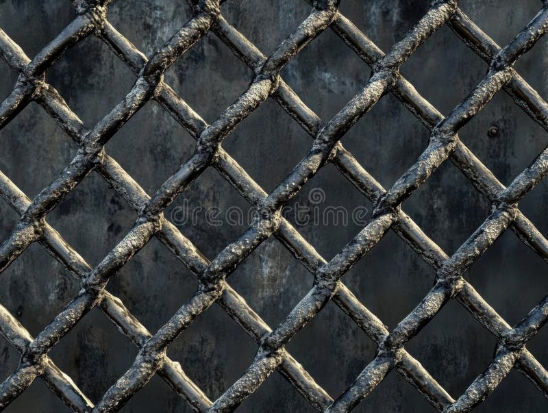 Frosted Metal Grid Creates Diamond Pattern, Winter Texture and ...