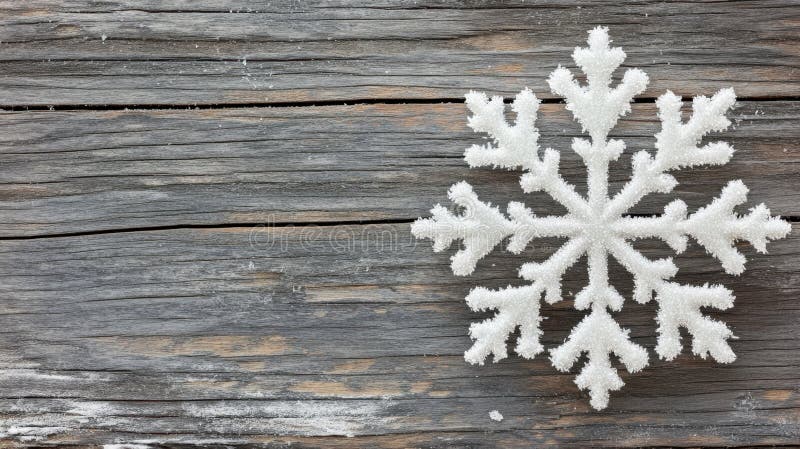 Frosted Snowflake Pattern on Rustic Wooden Background Stock Photo ...