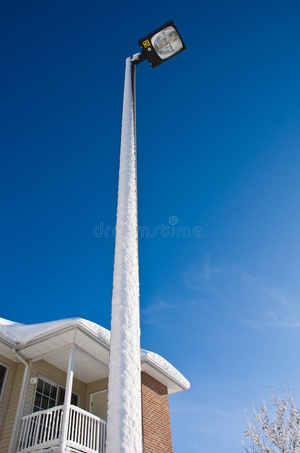 Frosted street light stock image. Image of construction - 42840547