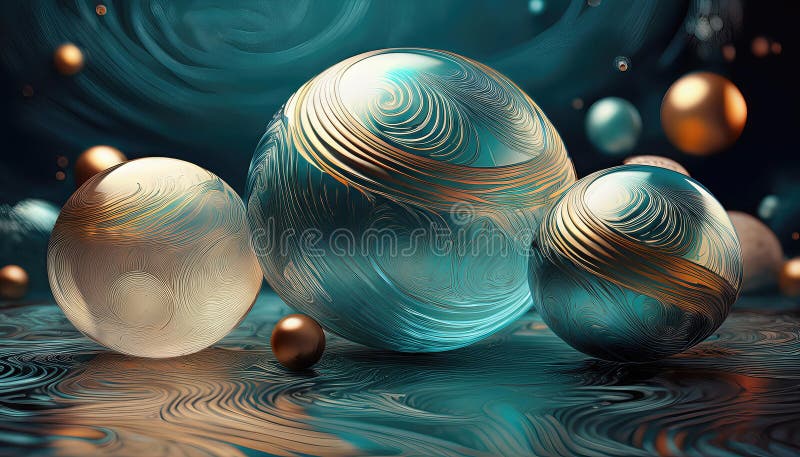 Frosted Textured Abstract Spheres a Mesmerizing Composition of Cool ...