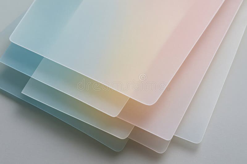 Frosted Translucent Acrylic Sheets Forming an Abstract Pastel Color ...