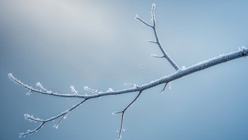 Frosted White Branches on Blue Background Stock Illustration ...