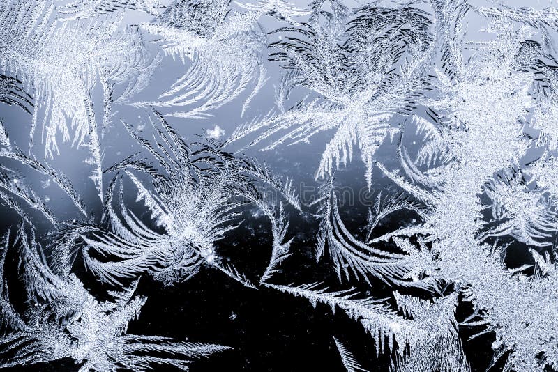 Frosted Winter Ice Crystals on Glass Stock Photo - Image of shapes ...