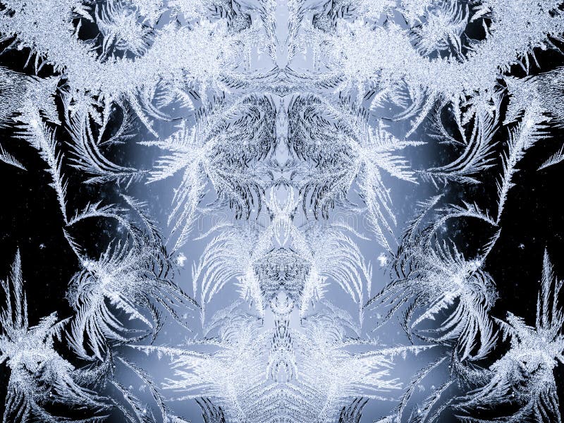 Frosted Winter Ice Crystals on Glass Stock Image - Image of pattern ...
